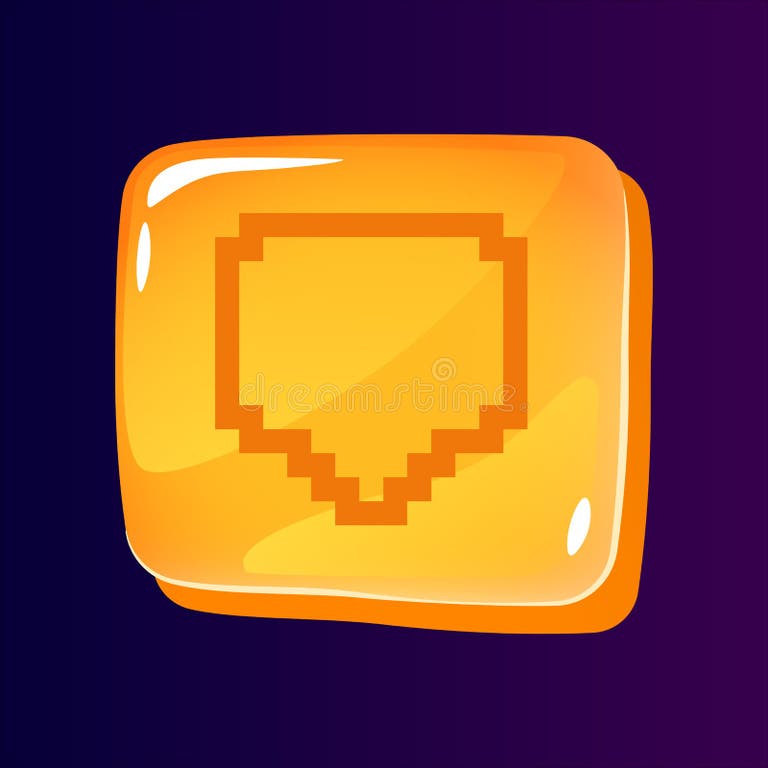 Message Glossy Ui Button with Pixelated Icon Stock Vector - Illustration of arcade, button ...