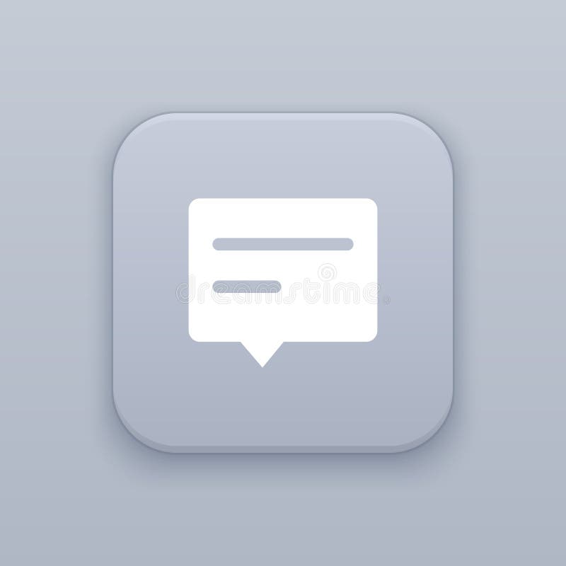 Message, Sms, Gray Vector Button with White Icon Stock Vector ...