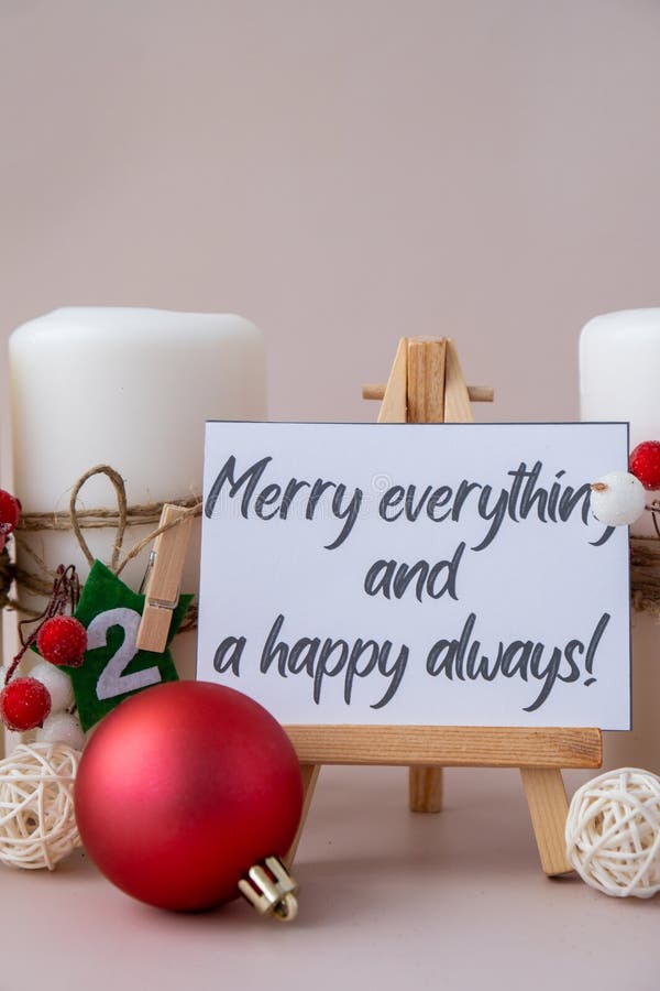 Message on Greeting Card MERRY EVERYTHING and a HAPPY always Text on ...