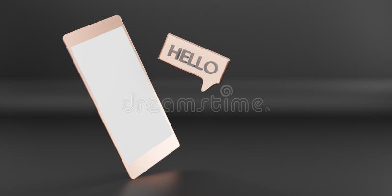 Message HELLO in the Sat Inbox Communication Applications Via Phone 3D ...