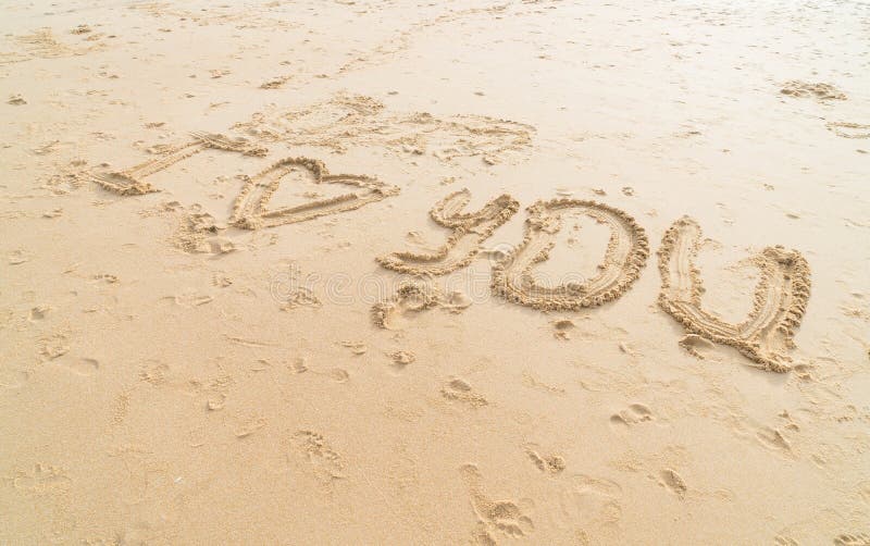Message I Love You on the Sand Stock Photo - Image of paradise, beach ...