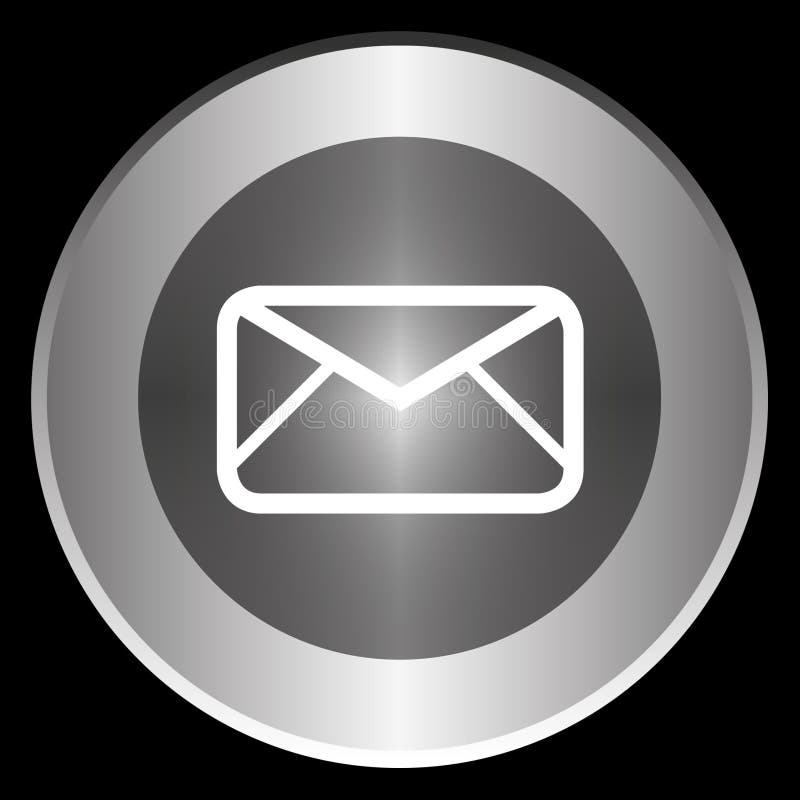 Message Icon on a Circle Isolated on a Black Background Stock ...