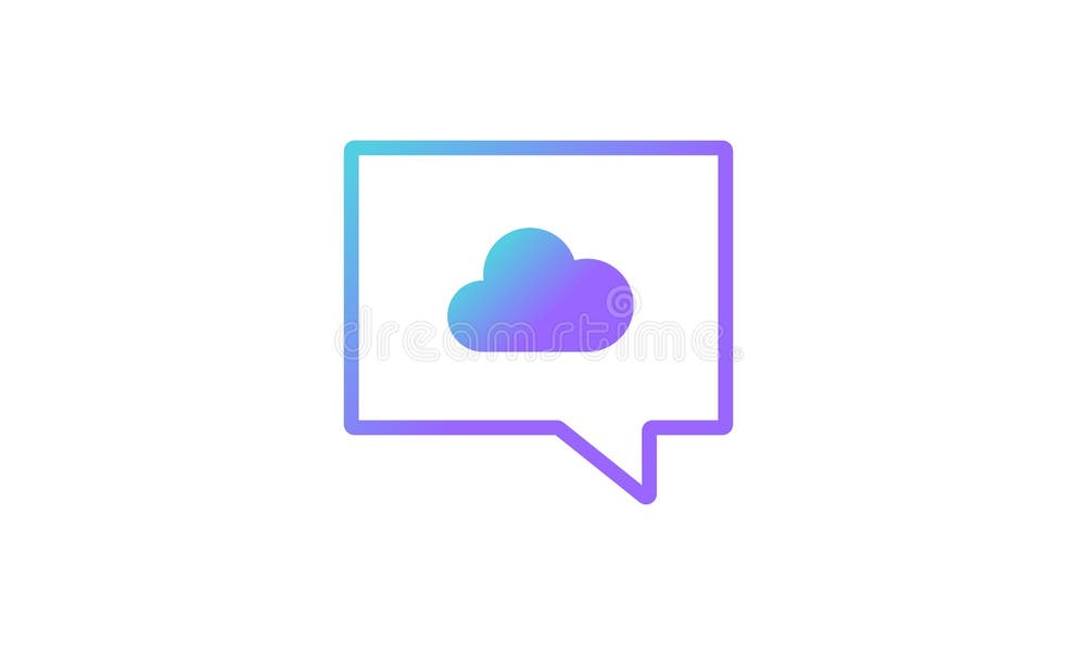 Message Icon Concept, Cloud Message Icon Concept. Modern Gradient Style ...