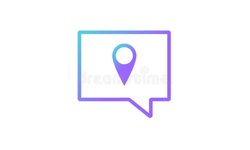 Message Icon Concept, Location Message Icon Concept. Modern Gradient ...
