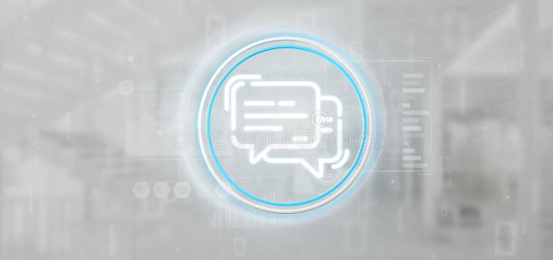 Message Icon with Data All Around Stock Illustration - Illustration of ...