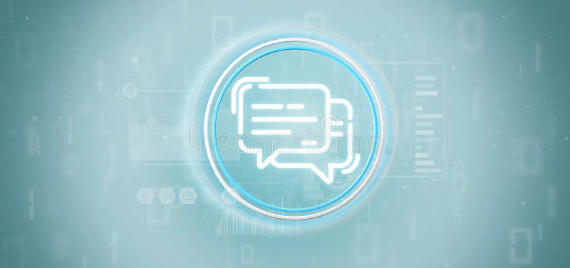 Message Icon with Data All Around Stock Illustration - Illustration of ...