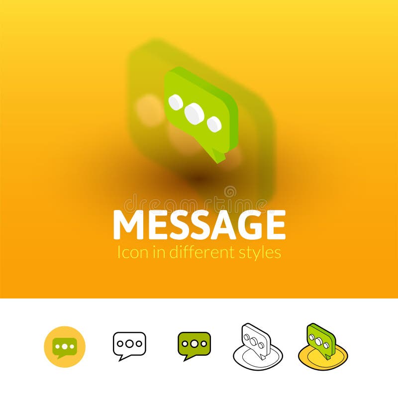 Message Icon in Different Style Stock Vector - Illustration of colorful ...