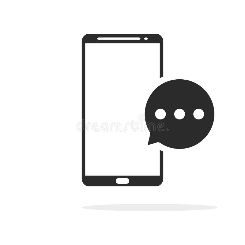 Message Icon in Flat Style Isolated on White Background. Sms Symbol ...