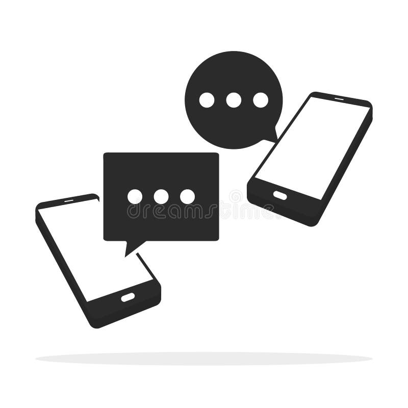 Message Icon in Flat Style Isolated on White Background. Sms Symbol ...