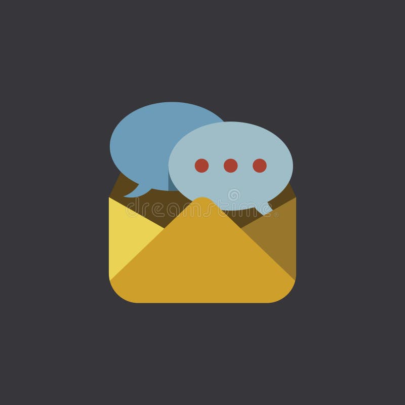 A Message Icon Illustration. Stock Vector - Illustration of interface ...