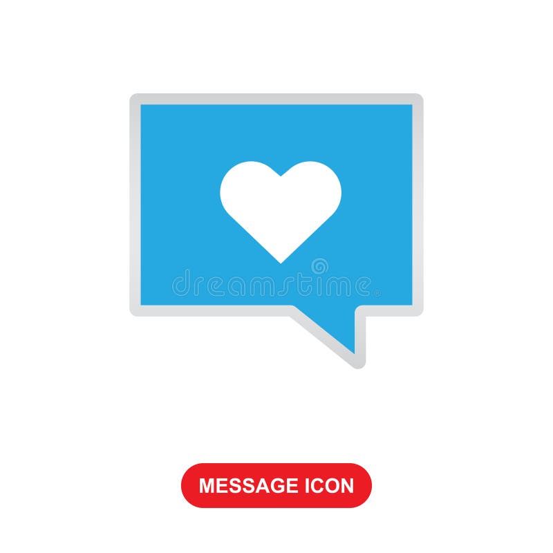 Message Icon with Love Symbol Vector Icon Stock Vector - Illustration ...