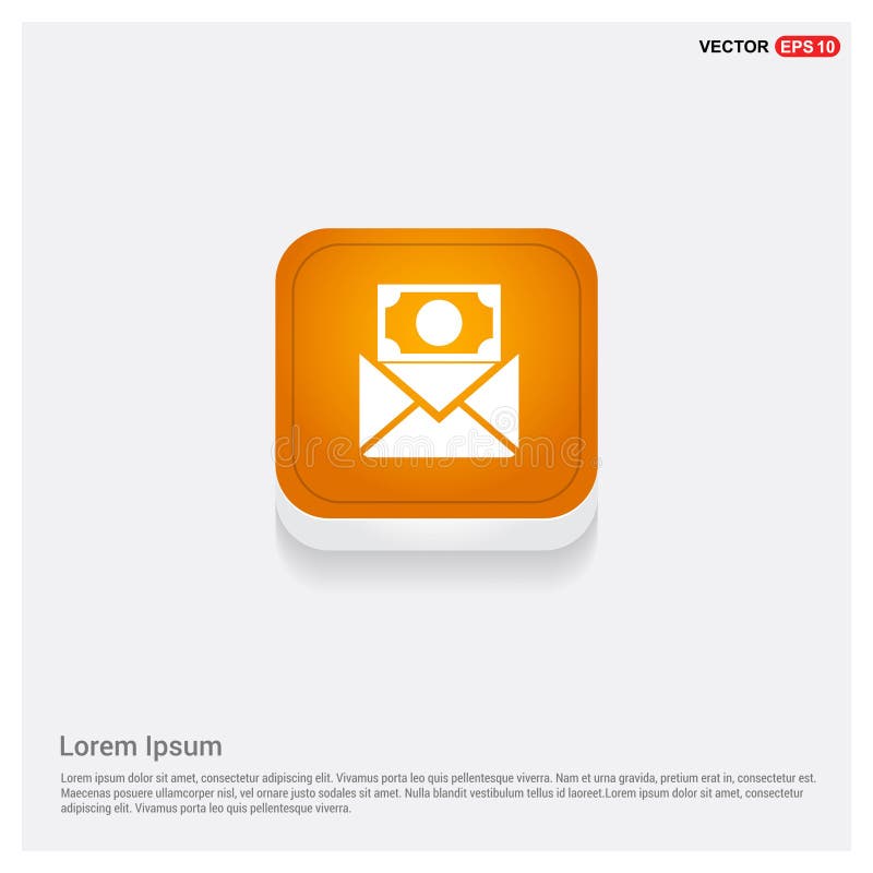 Message Icon Orange Abstract Web Button Stock Vector - Illustration of ...