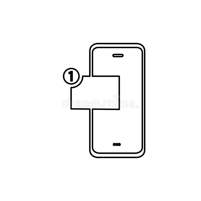 Message Icon on Phone, Alert Concept, Vector Illustration Stock Vector ...