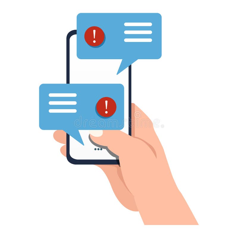 Message Icon on Phone, Alert Concept, Vector Illustration Stock Vector ...