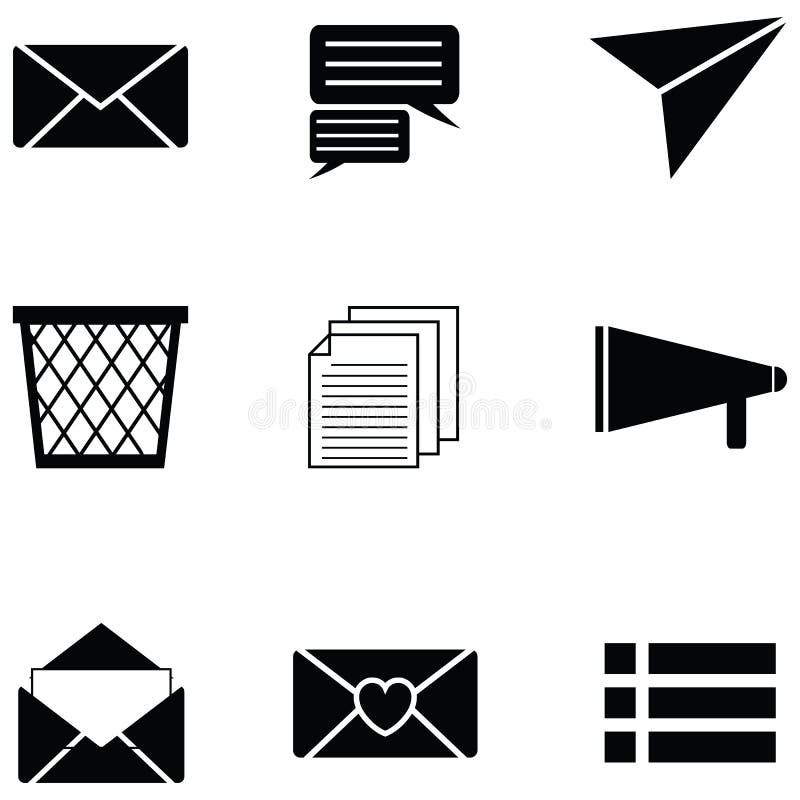 Message icon set stock vector. Illustration of design - 120568831