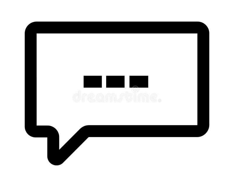 A Message Icon and Three Rows of Dots that are Lined Up Horizontally ...