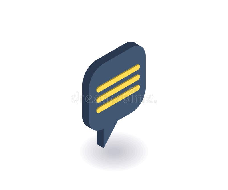 Message Icon, Vector Illustration in Flat Isometric 3D Style Stock ... Message Icon, Vector Illustration in Flat Isometric 3D Style Stock ...