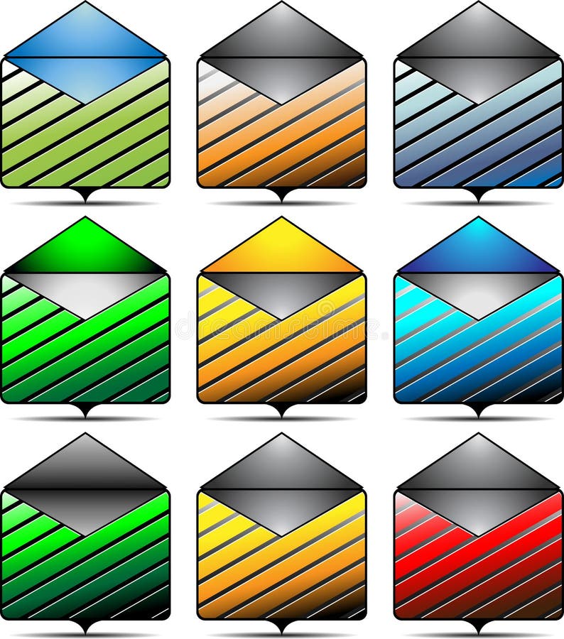 Message icons stock vector. Illustration of slips, envelopes - 48940264