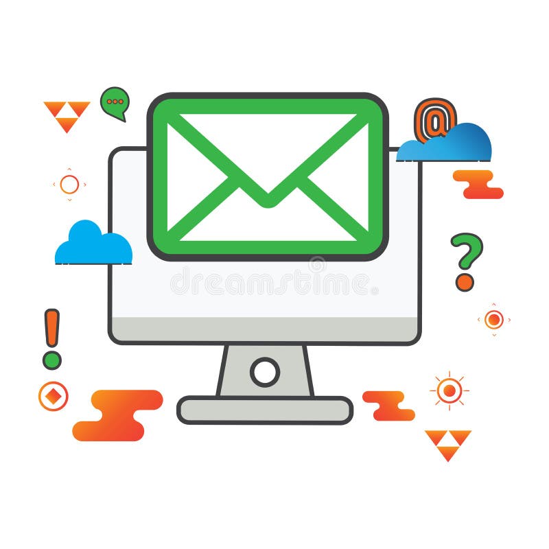 Message Illustration. Computer Illustration. Flat Vector Icon. Can Use ...