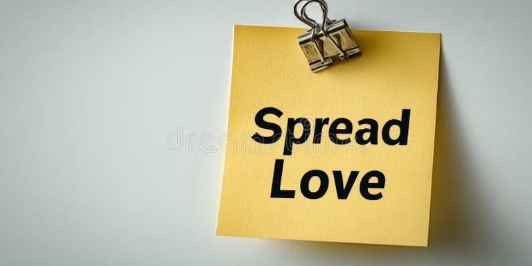 Message of Kindness and Love on a Post-it Note Attached with a Clip ...