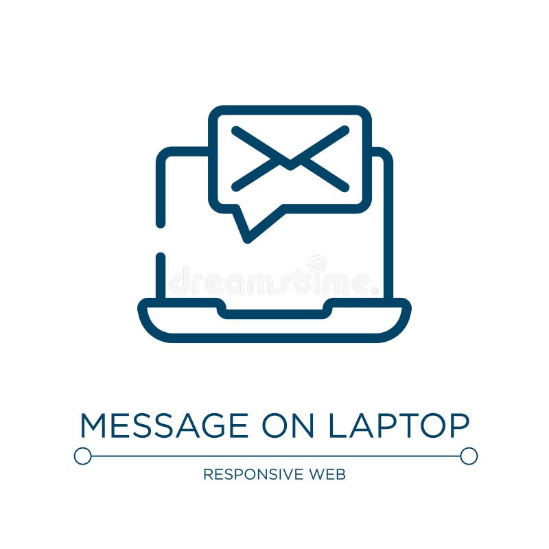 Message on Laptop Icon. Linear Vector Illustration from Responsive Web ...