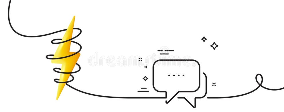 Message Line Icon. Chat Comment Sign. Speech Bubble. Continuous Line with Curl. Vector Stock ...