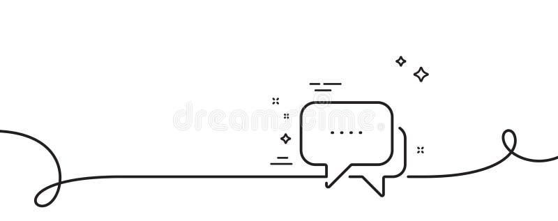 Message Line Icon. Chat Comment Sign. Speech Bubble. Continuous Line with Curl. Vector Stock ...