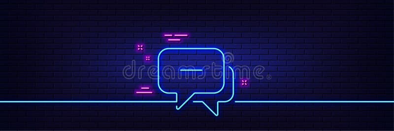 Message Line Icon. Chat Comment Sign. Speech Bubble. Neon Light Glow ...