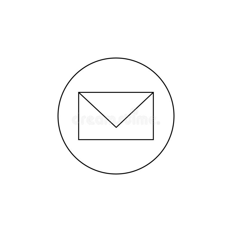 Message Line Icon, Mail Outline Flat Icon Stock Illustration ...