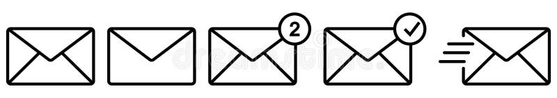 Message line icon set stock vector. Illustration of office - 246256560