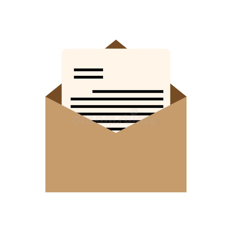 Message Mail Brown Envelope Letter Icon. Email Icon, UI Line Icon Stock ...