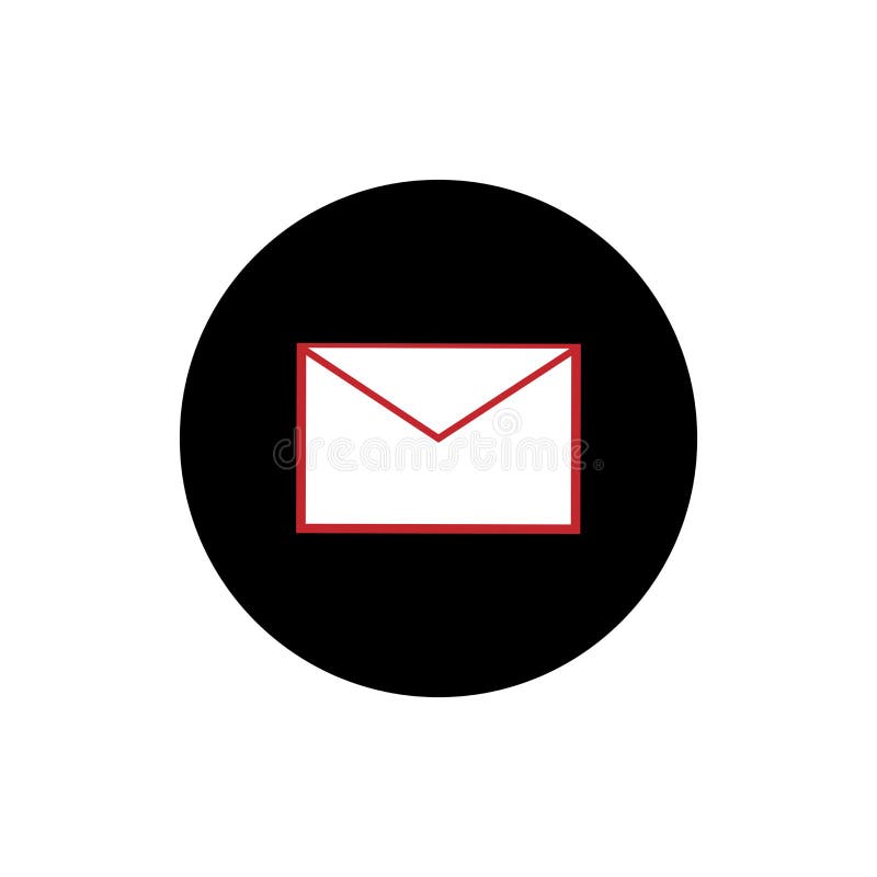Message Mail Envelope Round Icon Vector Stock Vector - Illustration of ...