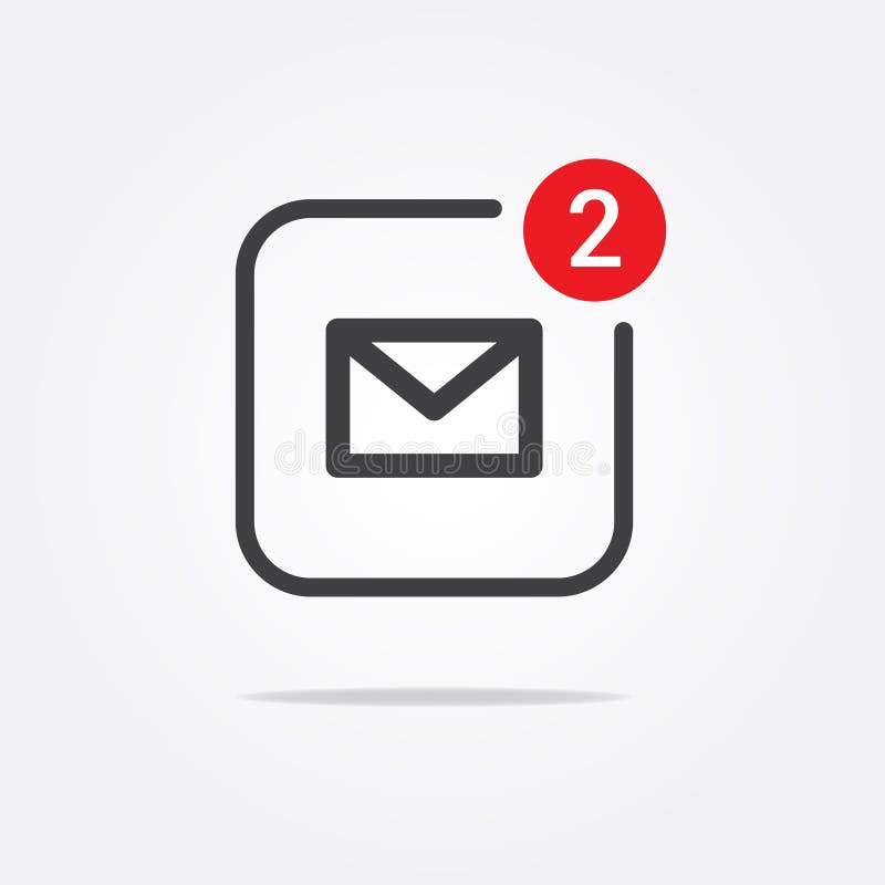 Message & Mail Notification Icon Stock Vector - Illustration of website ...