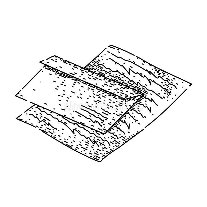 Message Mail Paper Sketch Hand Drawn Vector Stock Illustration ...