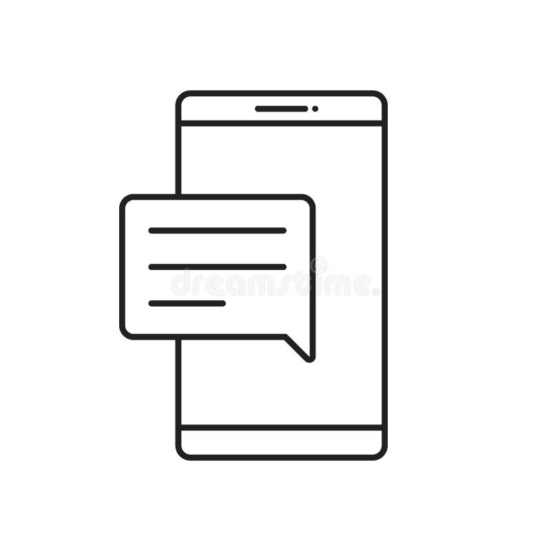 Message Mobile Phone Line Icon. Sms Symbol, Logo, Smartphone App ...