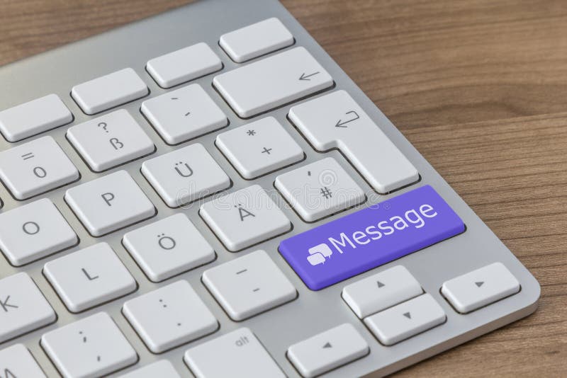 Message on modern Keyboard stock photo. Image of silver - 50586092