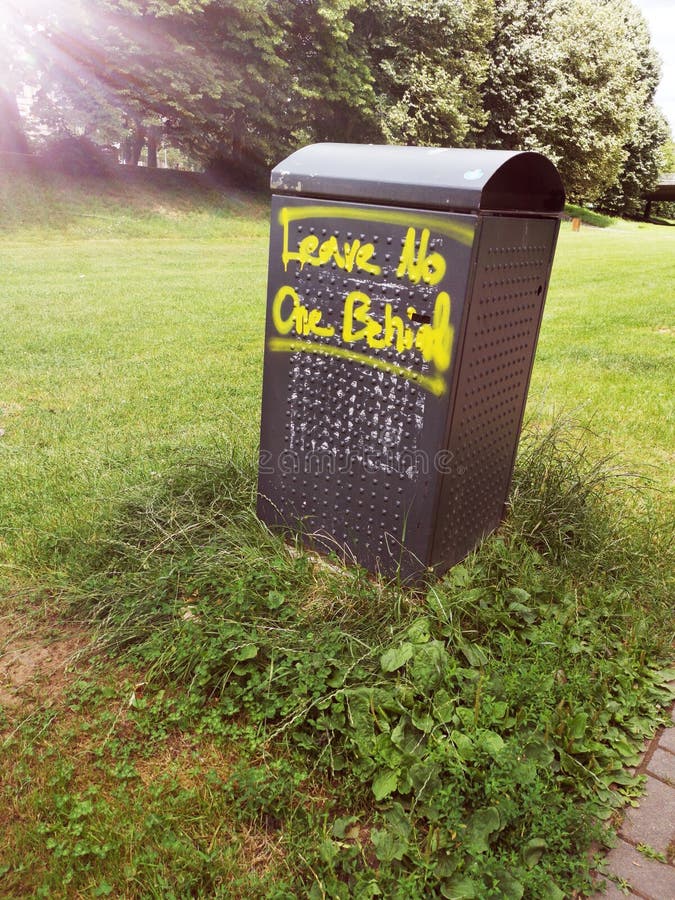 Message No One Behind Garbage Outdoor Stock Image - Image of outdoor ...