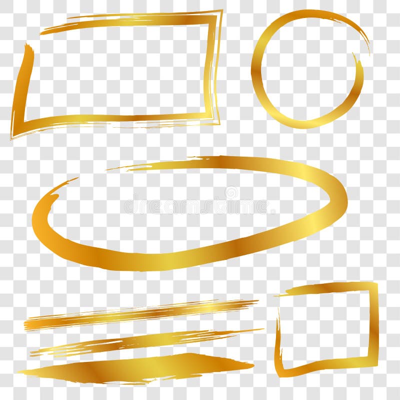 Golden Big Mark Streak Rectangle Oval and Circle Crayon Message Note ...