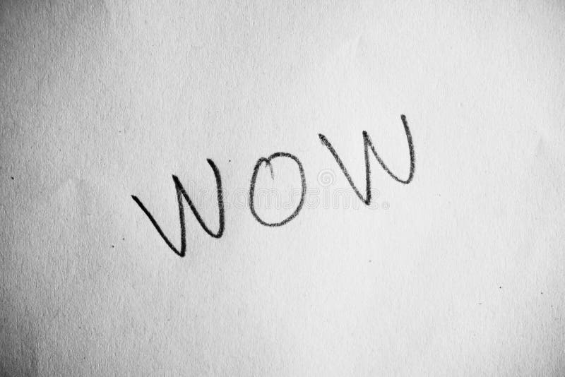 Wow note written on paper stock image. Image of copy - 179702989