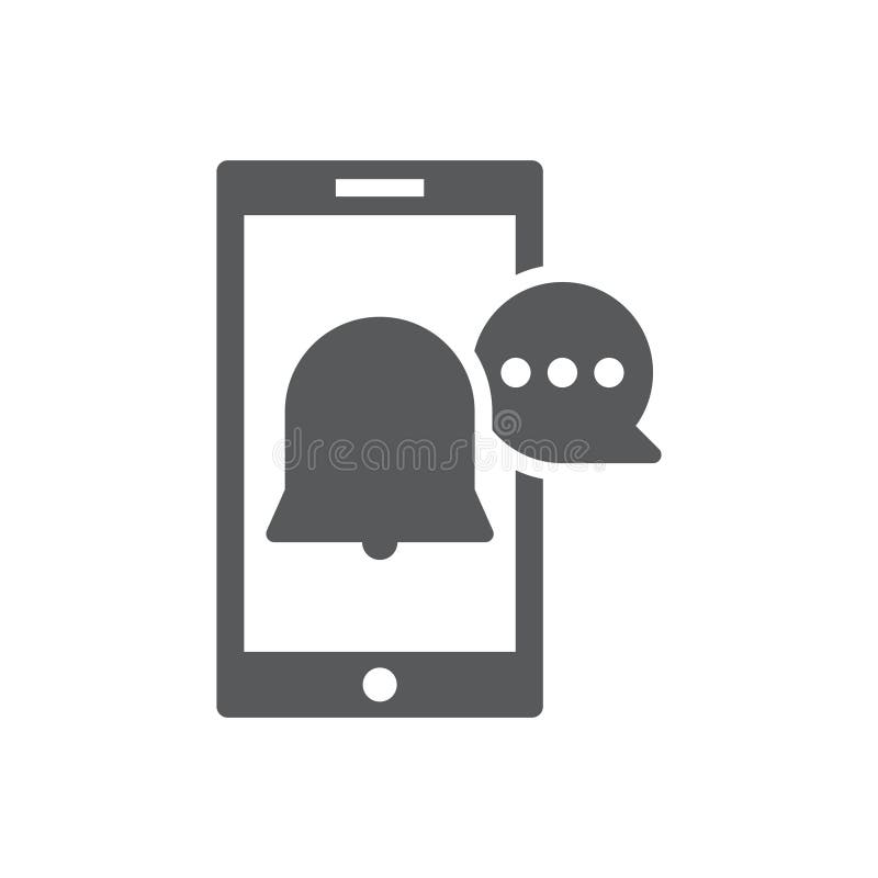 Message Notification Bell Icon, Mobile Alarm Icon Stock Vector ...
