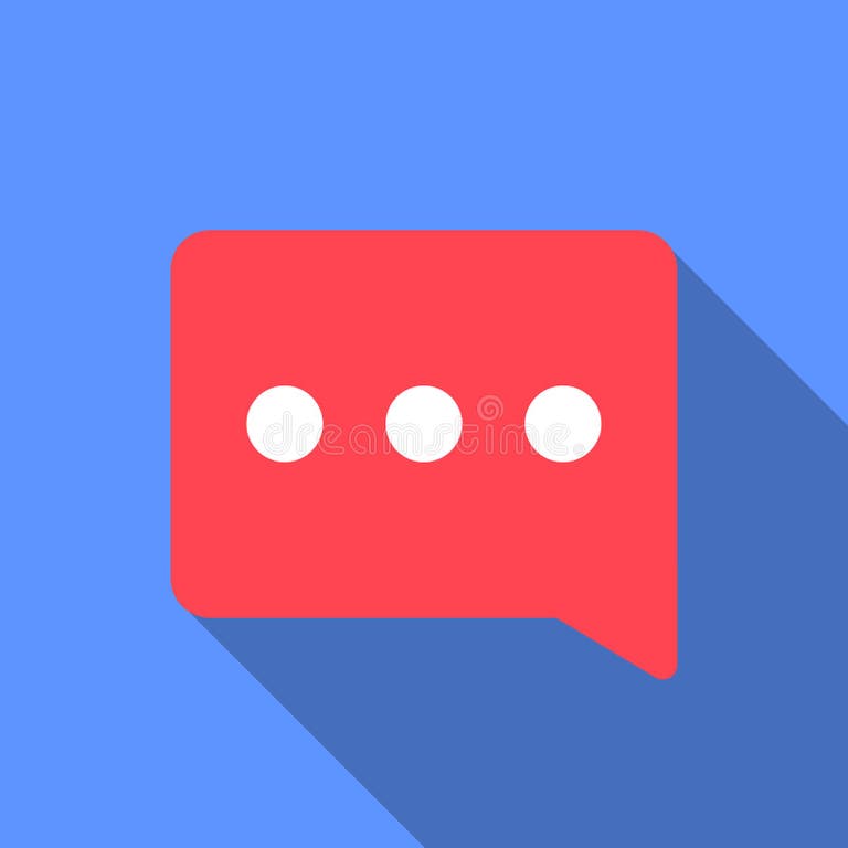 Message Notification in Red Square Speech Bubble. Flat. Vector. Stock ...