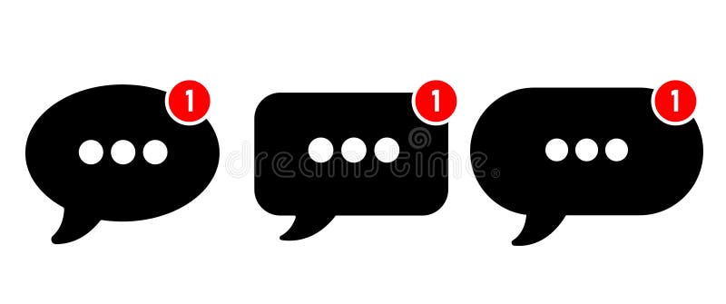 Message Notification Vector Icon, Isolate Chat, Conversation Symbol for ...