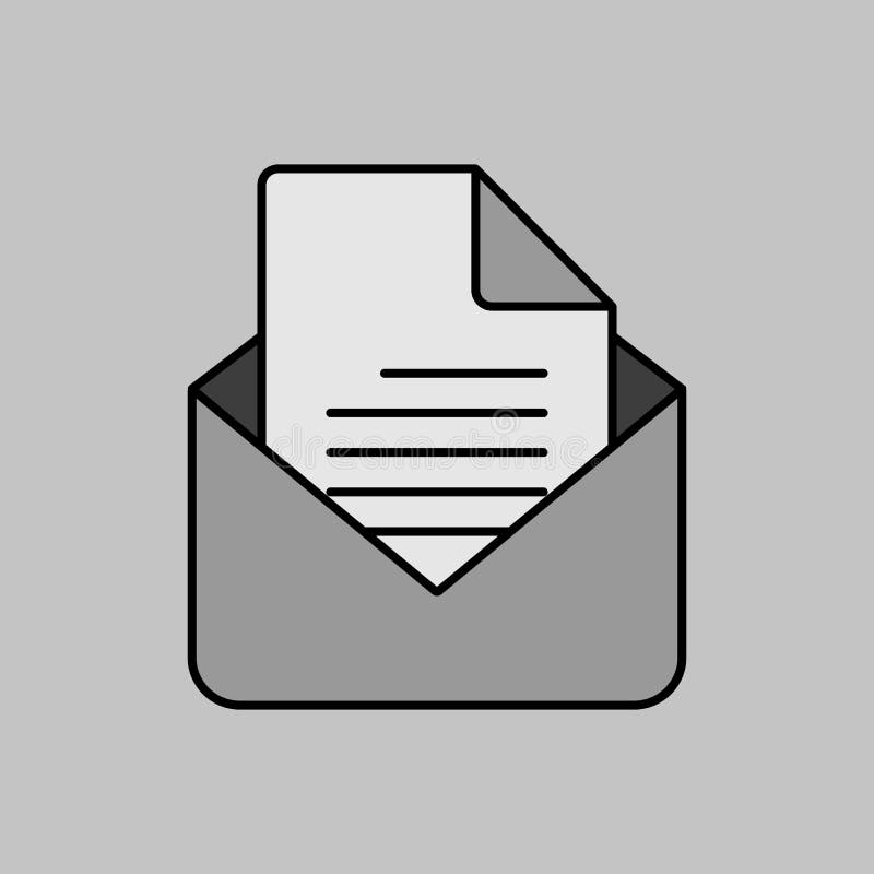 Message Outline Grayscale Icon. Office Sign Stock Vector - Illustration of document, sign: 264371078