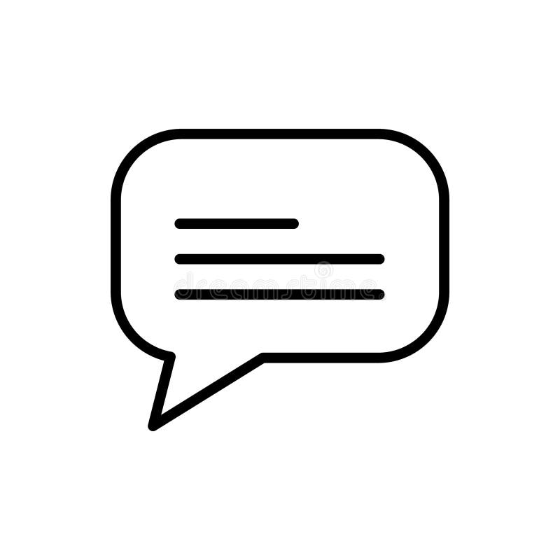 Text Message Outline Vector Icon Stock Illustration - Illustration of ...