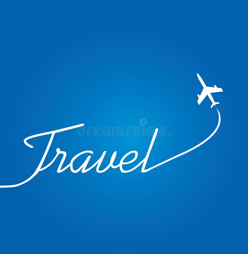 Vector Flying Plane with Travel Text. - Vector Stock Vector ...