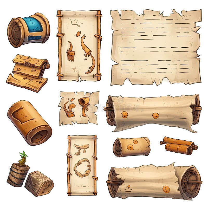 Message Papyrus Scroll Game Ai Generated Stock Image - Image of element ...