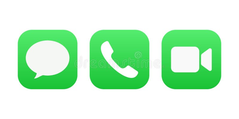 Message, Phone, Face Time Apps Ios Icons. Editorial Image ...