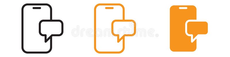 Message Phone Icon Set Communication Illustrations for Technology and ...