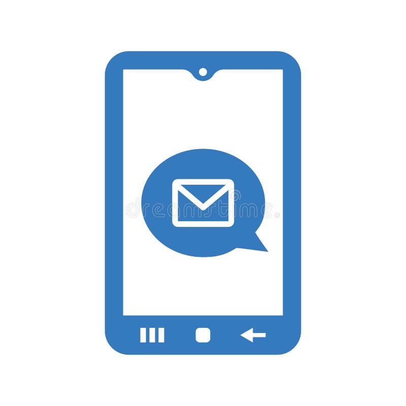 Message, Phone, SMS Blue Icon Stock Vector - Illustration of message ...