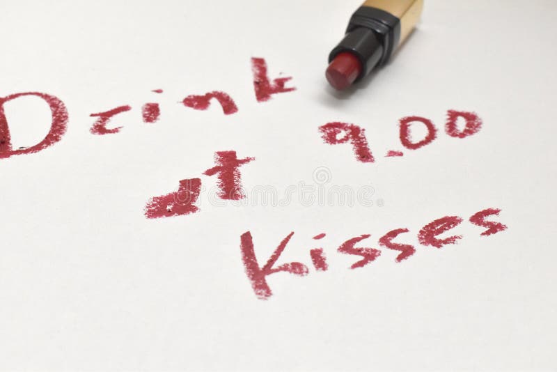 A Message with Red Lipstick Editorial Photography - Image of phrase ...